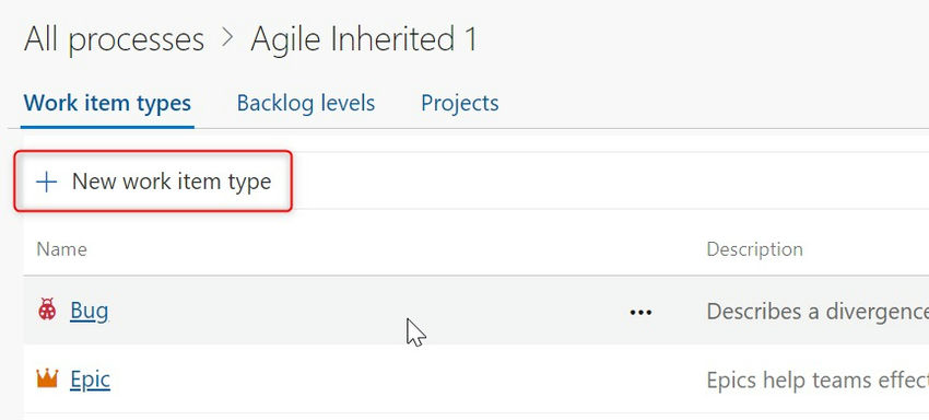 Configure Inherited Processes In Azure Devops